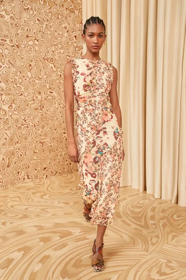 Ulla Johnson Avrelie Floral Print Midi Dress
