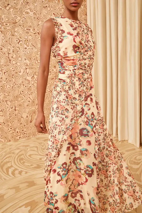 Ulla Johnson Avrelie Floral Print Midi Dress