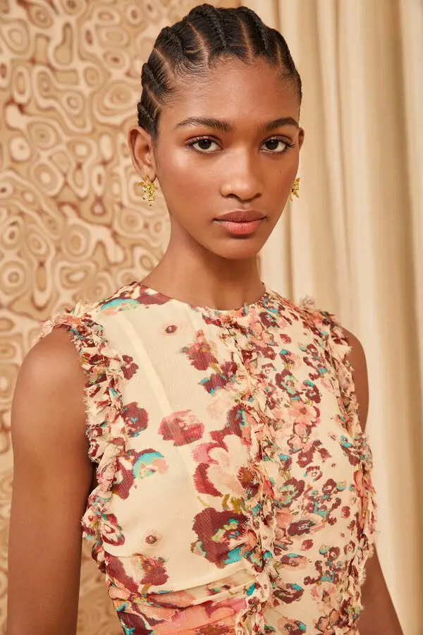 Ulla Johnson Avrelie Floral Print Midi Dress