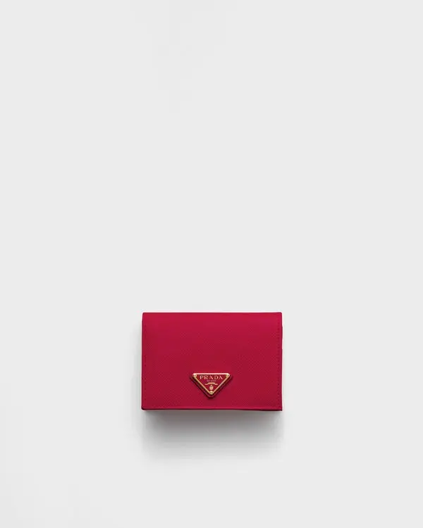 Prada Small Saffiano Leather Wallet - Fiery Red