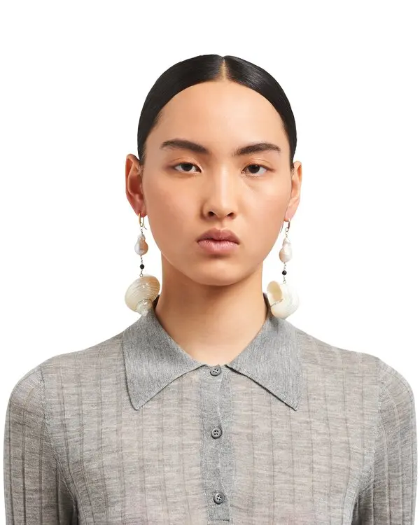 Prada Shell Drop Earrings