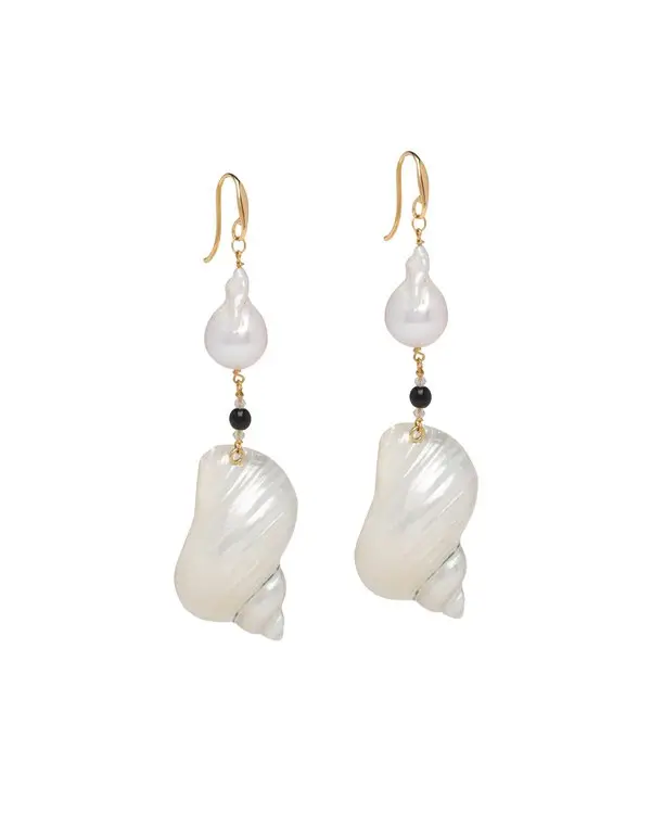 Prada Shell Drop Earrings