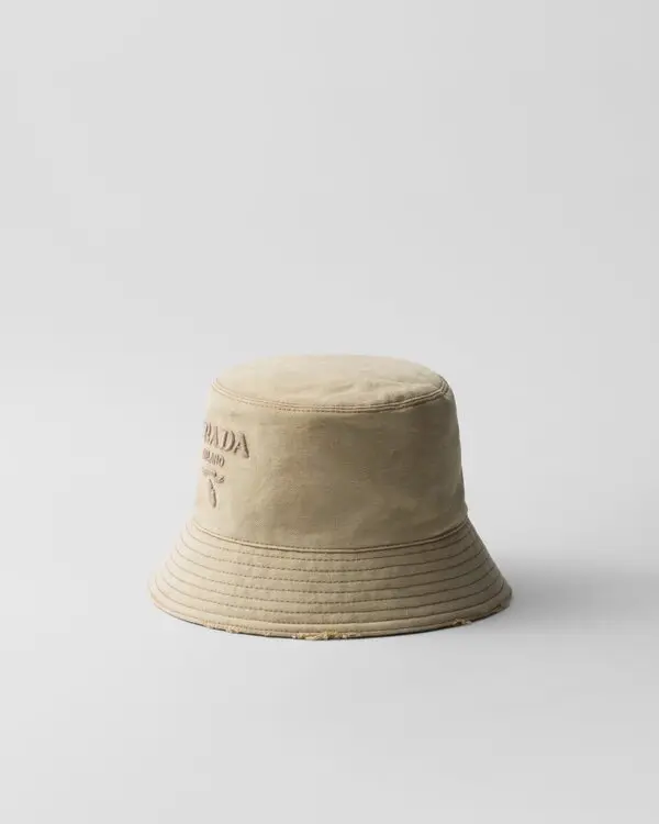 Prada Canvas Bucket Hat - Beige