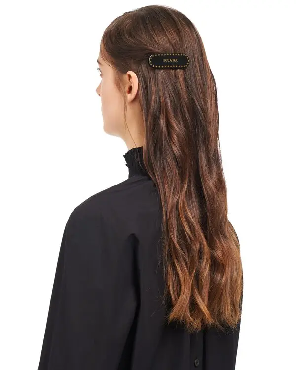 Prada Plex Hair Clip - Black