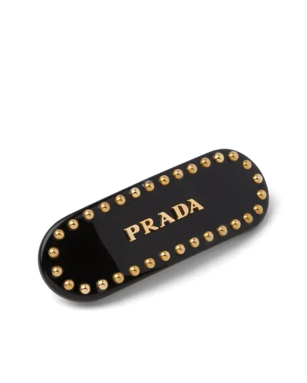 Prada Plex Hair Clip - Black