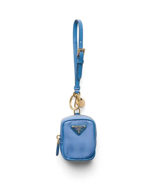 Prada Re-edition 1978 Re-nylon Mini-pouch With Keychain - Light Blue