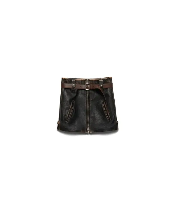 Prada Leather Miniskirt