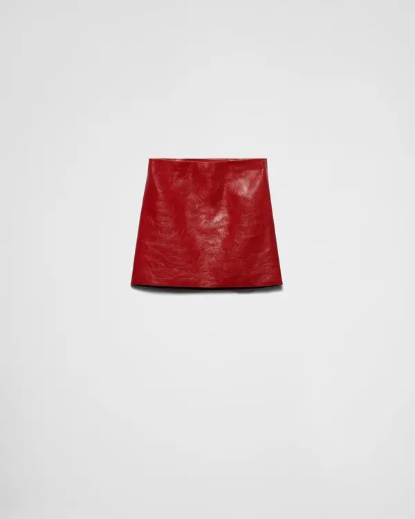 Prada Craquelé Leather Miniskirt