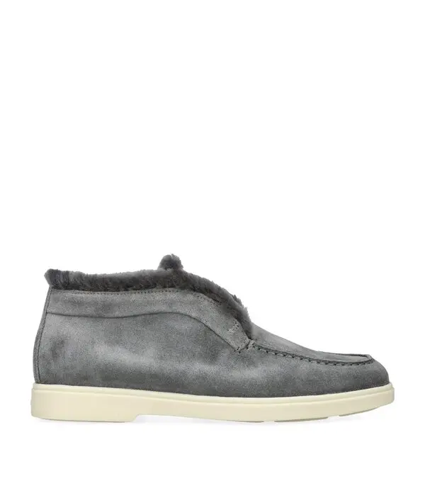 Santoni Suede Ankle Boots - Grey