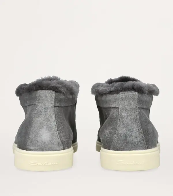 Santoni Suede Ankle Boots - Grey