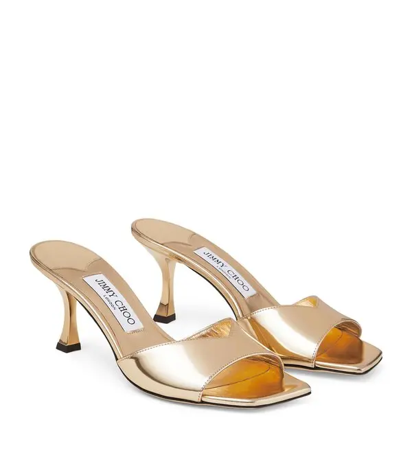 JIMMY CHOO Skye 70 Metallic Leather Mules