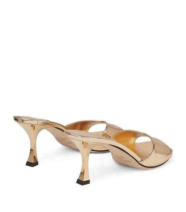 JIMMY CHOO Skye 70 Metallic Leather Mules