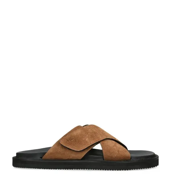 HARRYS OF LONDON Leather Cross Sandals - Brown