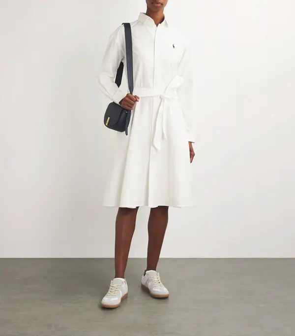 Ralph Lauren Oxford Cotton Belted Shirt Dress In White - 30% Off |  Editorialist