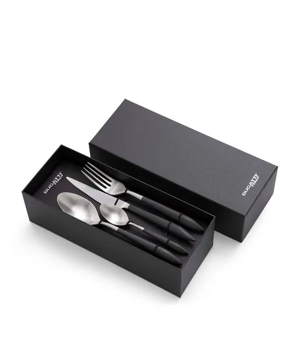 BUGATTI Ares Stainless Steel 24-piece Cutlery Set - Black