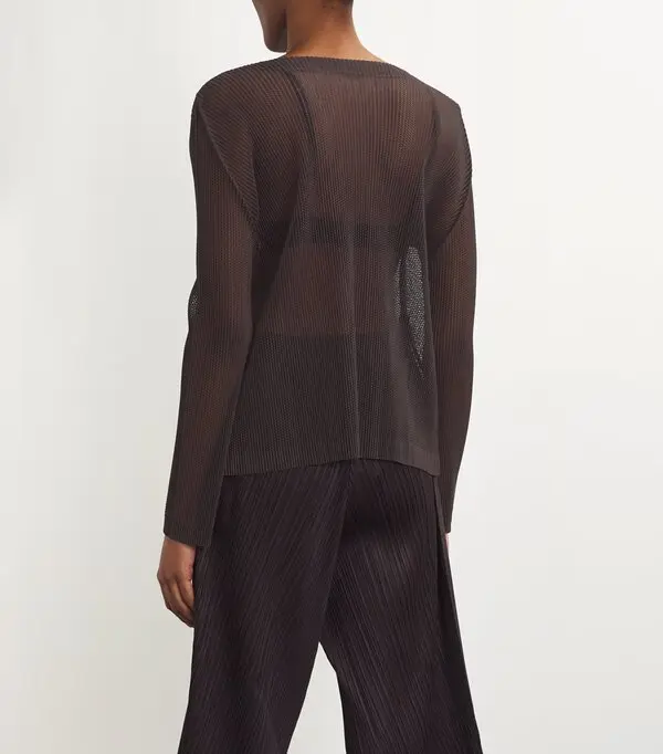 Issey Miyake Mesh Tatami April Cardigan In Grey - 30% Off