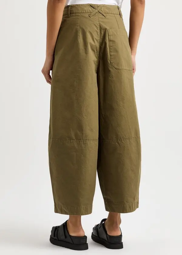You Must Create Deadbeat Pleated Wide-leg Cotton Trousers