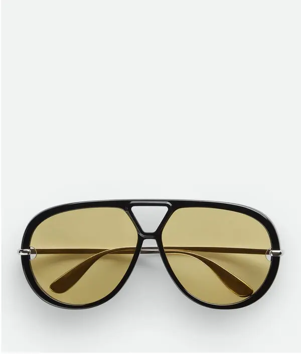 BOTTEGA  VENETA Classic Aviator Sunglasses - Black/yellow