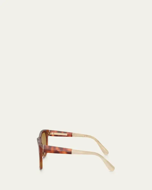 Brunello Cucinelli Two-tone Square Sunglasses