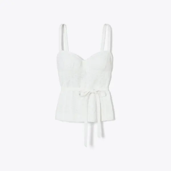 Tory Burch Embroidered Broderie Anglaise Cotton Top