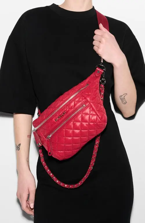 Mz Wallace Small Crosby Quilted Nylon Convertible Bag - Apple
