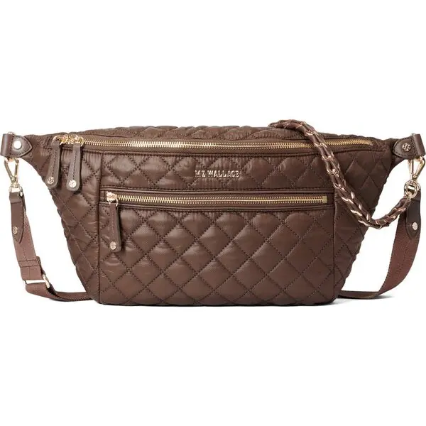 Mz Wallace Small Crosby Quilted Nylon Convertible Bag - Walnut