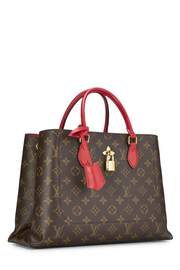 LOUIS VUITTON Monogram Canvas Flower Tote - Red