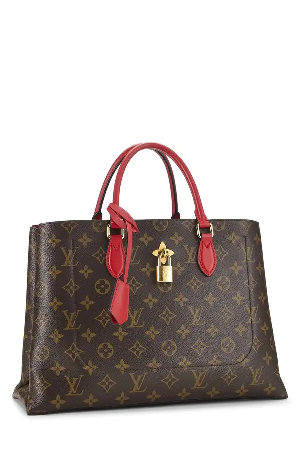 LOUIS VUITTON Monogram Canvas Flower Tote - Red