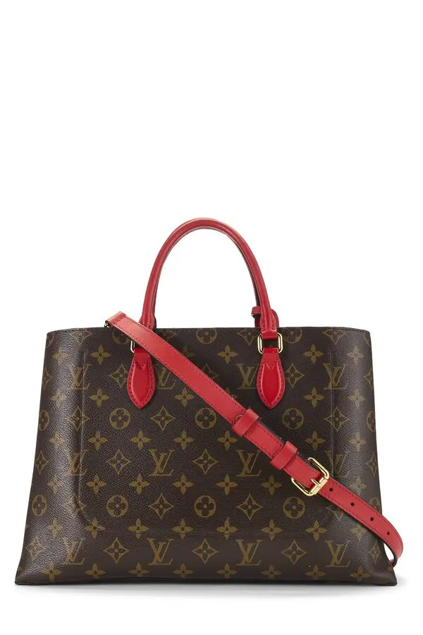 LOUIS VUITTON Monogram Canvas Flower Tote - Red