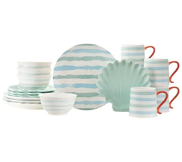 BAUM BROTHERS Baum Ocean Afternoon 16pc Dinnerware Set