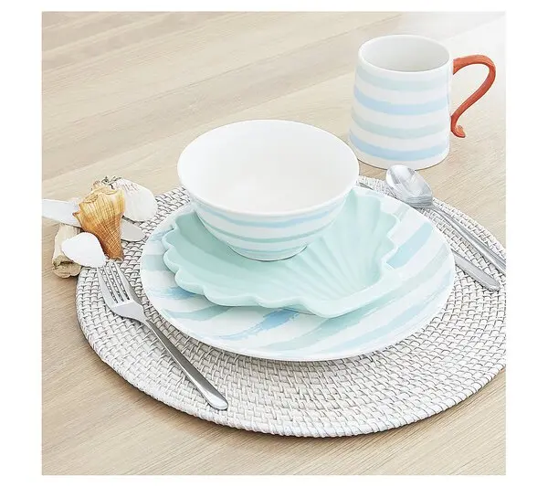 BAUM BROTHERS Baum Ocean Afternoon 16pc Dinnerware Set