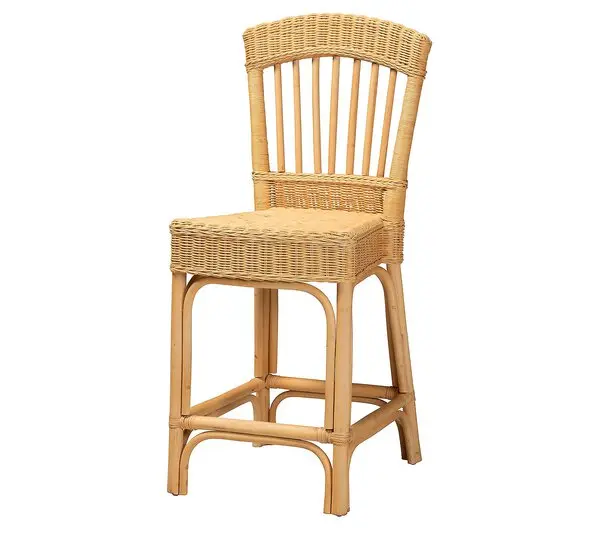 BAXTON STUDIO Bali & Pari Barito Natural Rattan Counter Stool - One-color