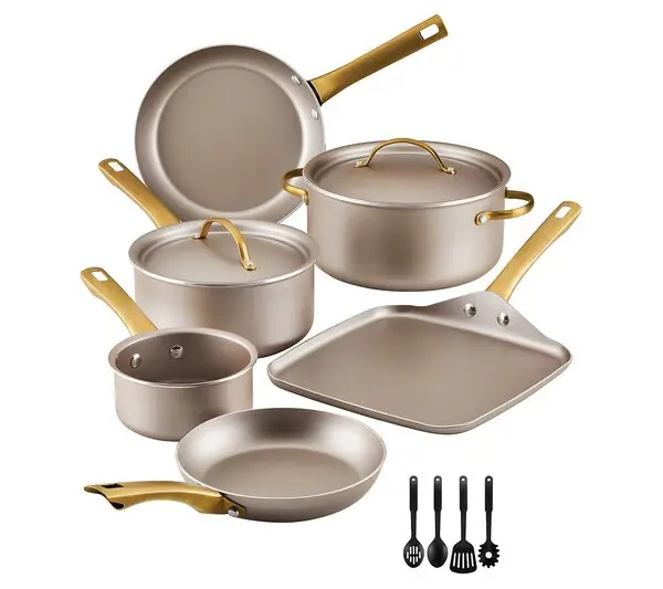 FARBERWARE Radiant 12- Piece Nonstick Cookware T With Tools - One-color