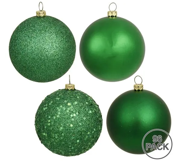 VICKERMAN 1.6' 4-finish Ball Ornament Set - One-color