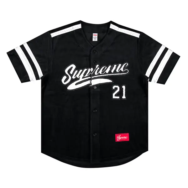 Supreme Velour Baseball Jersey - Black