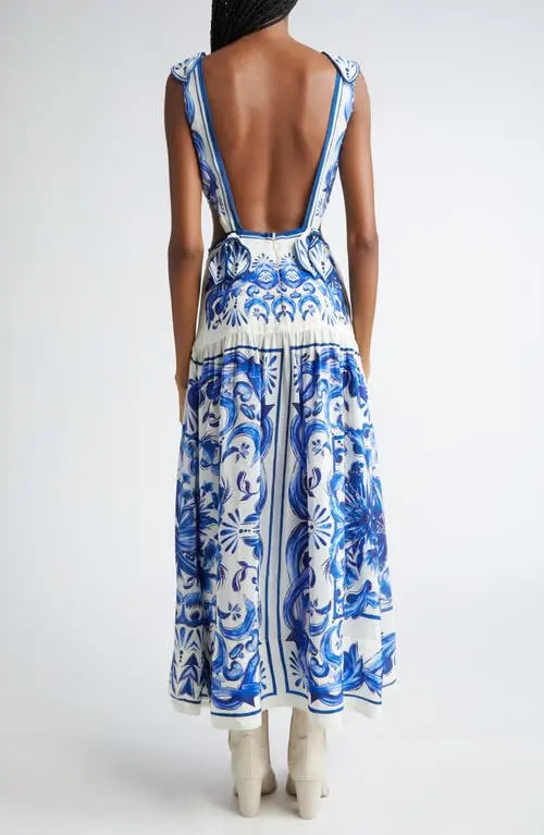 Farm Rio Garden Tiles Cutout Maxi Dress In Off-White - 60% Off |  Editorialist