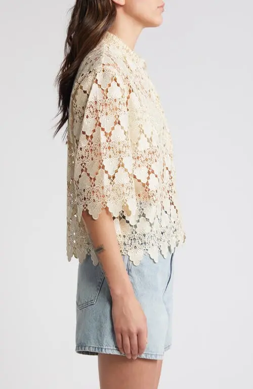 FRAME Lace Button-up Shirt