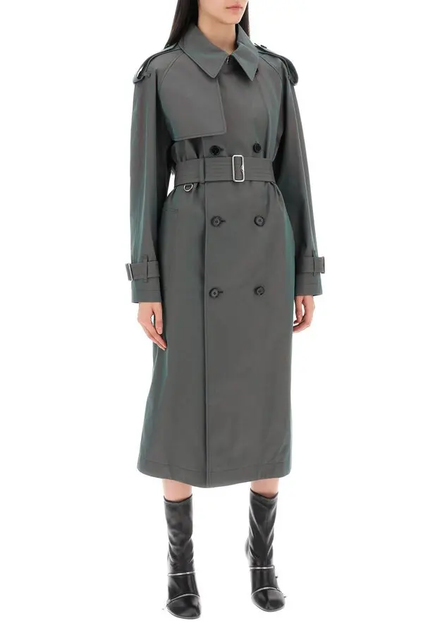 Burberry Long Iridescent Trench In Green - 28% Off | Editorialist