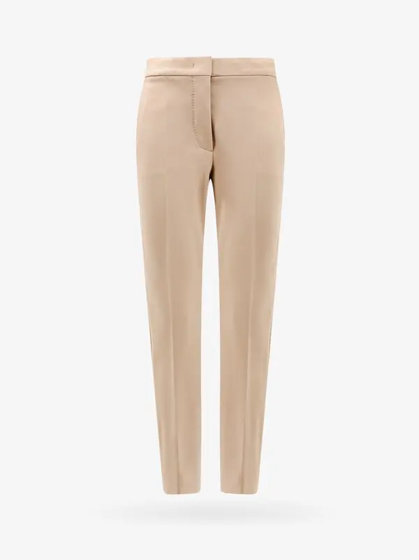 Max Mara Viscose Blend Straight Leg Trouser - Beige
