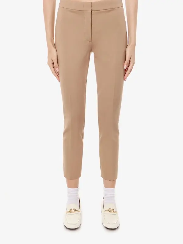 Max Mara Viscose Blend Straight Leg Trouser - Beige