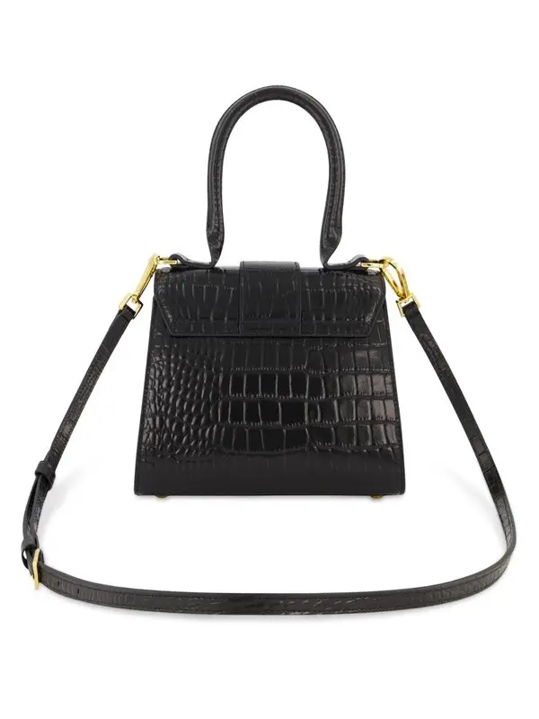 Mac Duggal Crocodile-embossed Leather Top Handle Bag