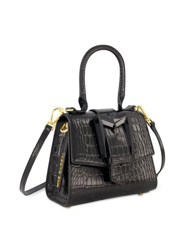 Mac Duggal Crocodile-embossed Leather Top Handle Bag