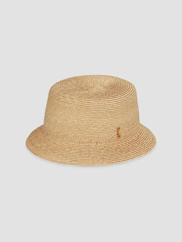 Saint Laurent Maglina Straw Bucket Hat