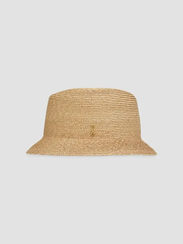 Saint Laurent Maglina Straw Bucket Hat