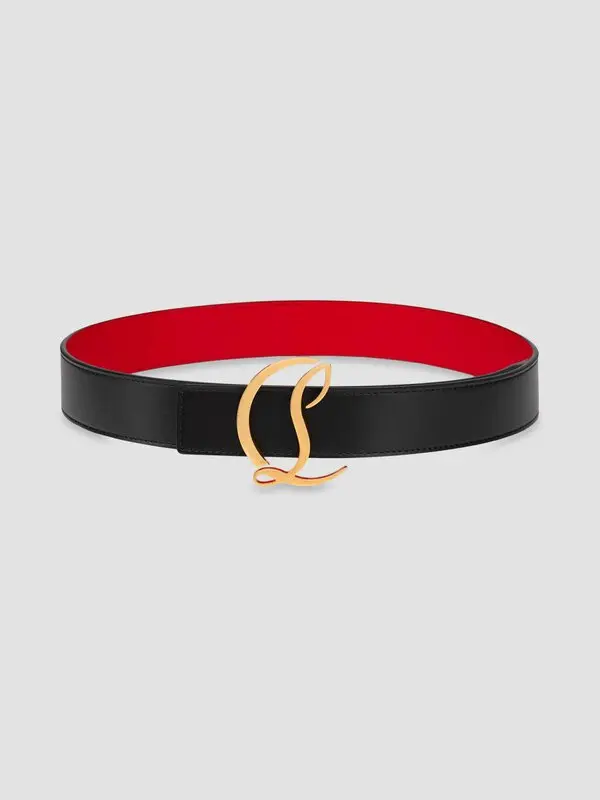 CHRISTIAN LOUBOUTIN Cl Logo Leather Belt - Black