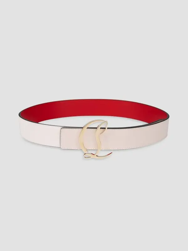 CHRISTIAN LOUBOUTIN Cl Logo Leather Belt - Leche