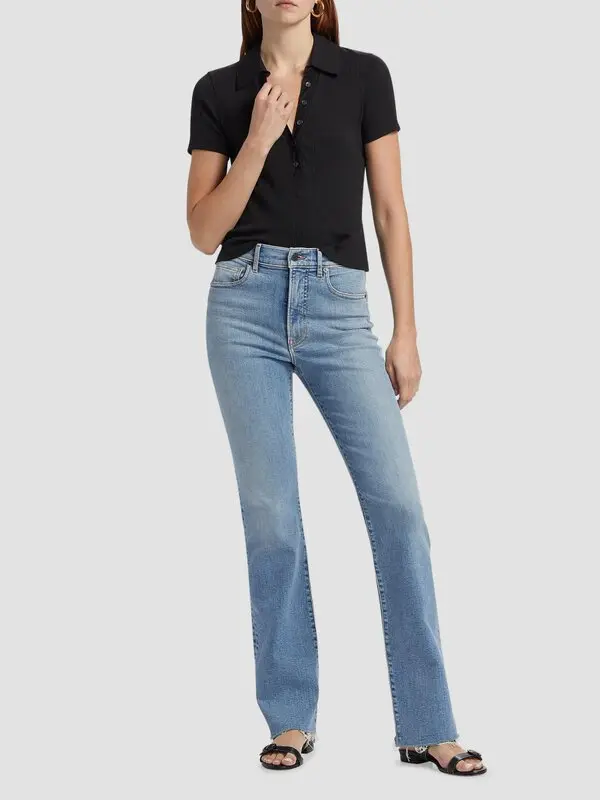 Veronica Beard Kearney Cotton Polo T-shirt - Black