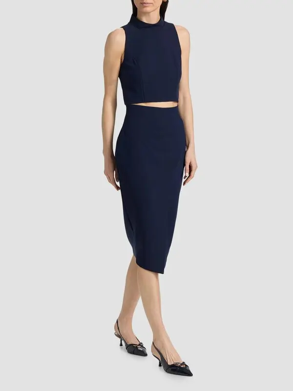 Black Halo Two-piece Juma Cropped Top And Skirt - Pacific Blue