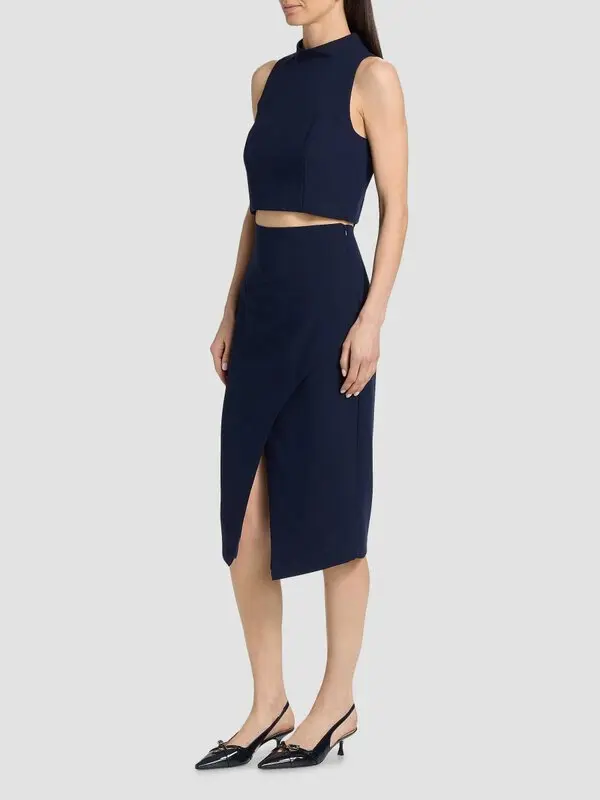 Black Halo Two-piece Juma Cropped Top And Skirt - Pacific Blue