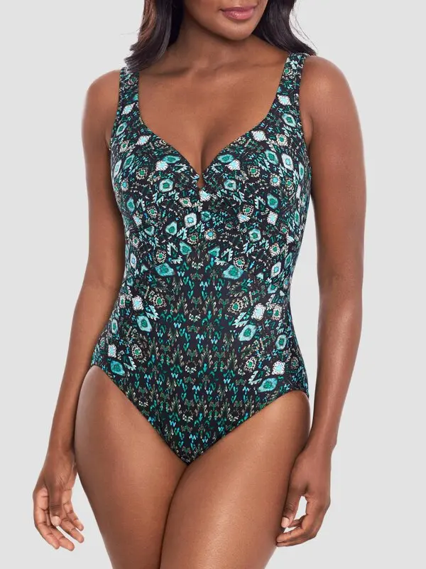 Miraclesuit Bijoux Criss-cross Escape One-piece Swimsuit - Black Multi